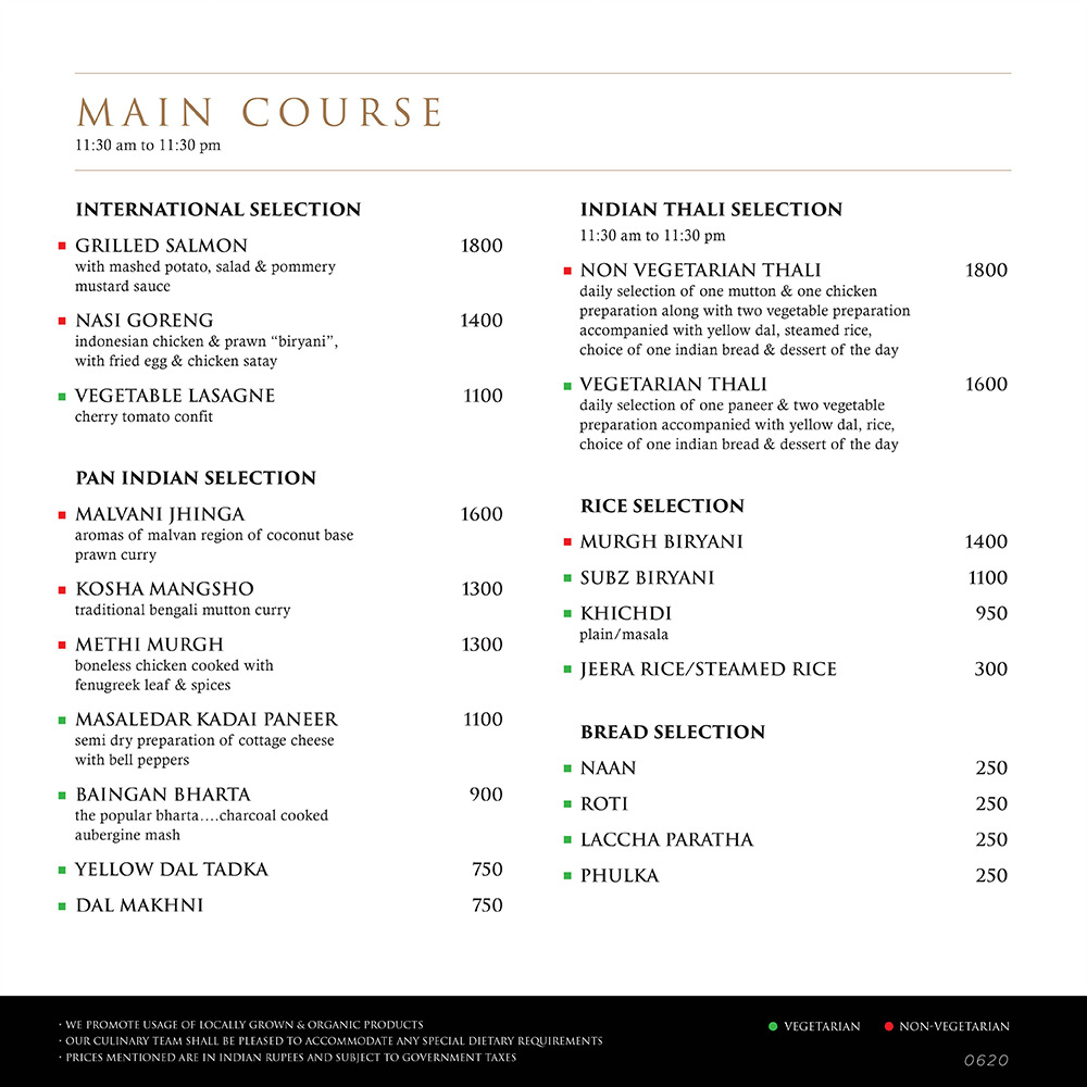 E-Menu - Hotel Sahara Star | Best Hotel near Mumbai International Airport